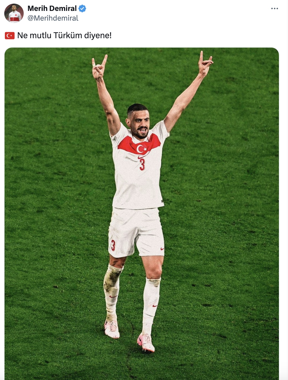 Avusturya maçında gollerin sahibi Merih Demiral'den "bozkurtlu" sevinç